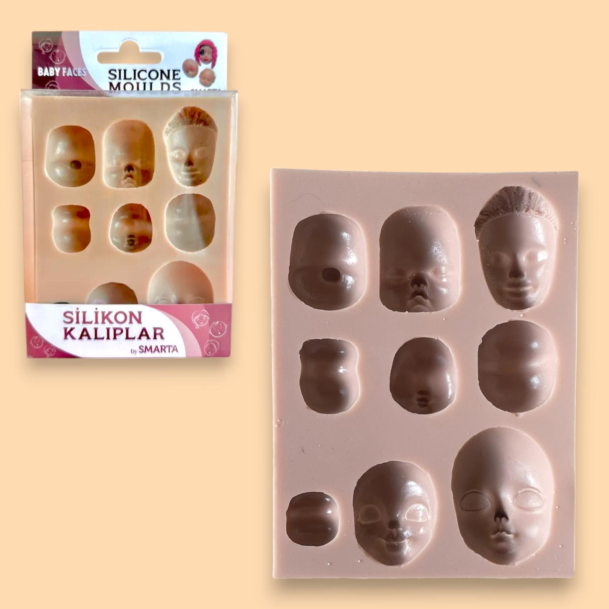 Baby Faces Silicone Molds, Doll Face Mould, Polymer Clay Moulds ...
