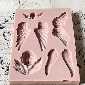 Angels and Angel Wings Mold, Silicone Moulds for Polymer Clay, DIY ...