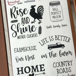 Rustic Farmhouse Sign Transfer Decal | Black and White Transfer for ...