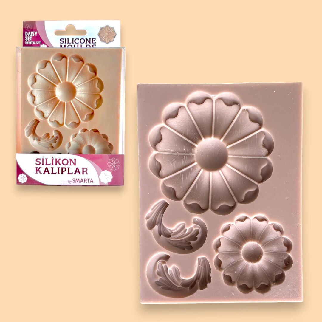 Big and Small Daisy Polymer Clay Moulds - Silicone Molds for Resin ...