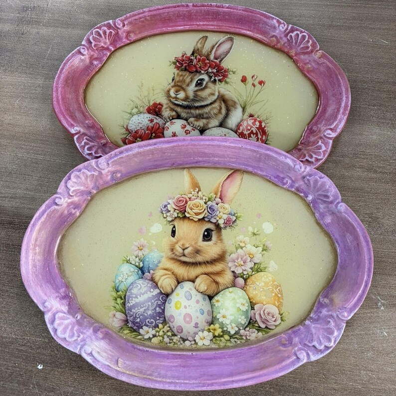 Easter Bunny Rub on Transfer for Furniture | Floral Easter Eggs DTF ...