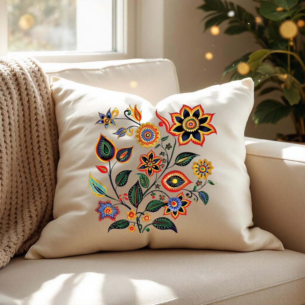 Folk Art Flower Iron on Transfer | Scandinavian Floral Decal | Boho ...