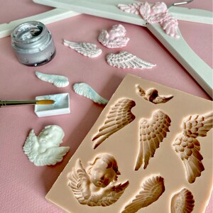 Angels and Angel Wings Mold, Silicone Moulds for Polymer Clay, DIY ...