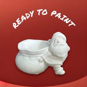 Unpainted Santa Sack Vase - Ready to Paint Santa Bag Flower Pot, Candy ...