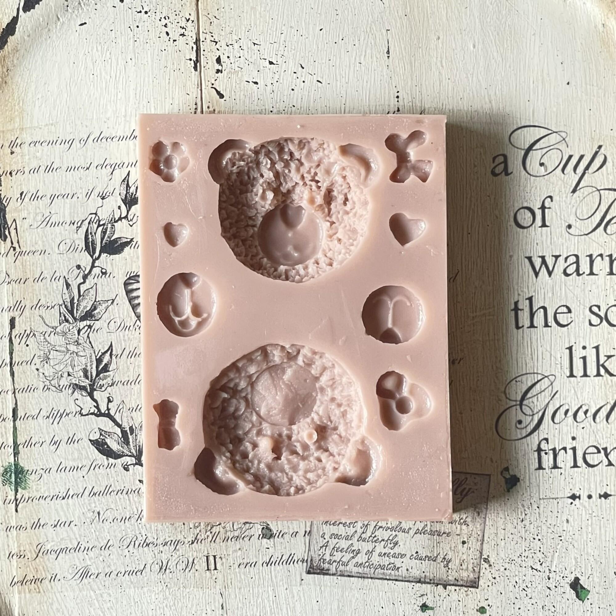 Teddy Bear Face Silicone Molds - 3D Moulding for Clay Toys - Modeling ...