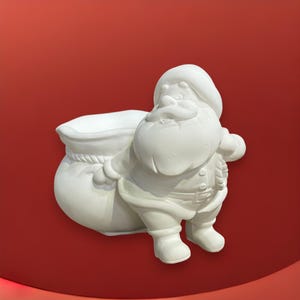 Unpainted Santa Sack Vase - Ready to Paint Santa Bag Flower Pot, Candy ...