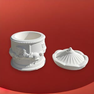 Carousel Box With Lid - Unpainted Carousel Jewelry Box - Ready to Paint ...