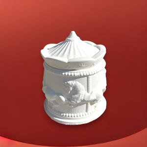 Carousel Box With Lid - Unpainted Carousel Jewelry Box - Ready to Paint ...