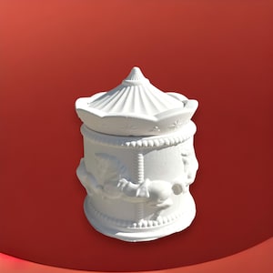 Carousel Box With Lid Unpainted Carousel Jewelry Box Ready to Paint ...