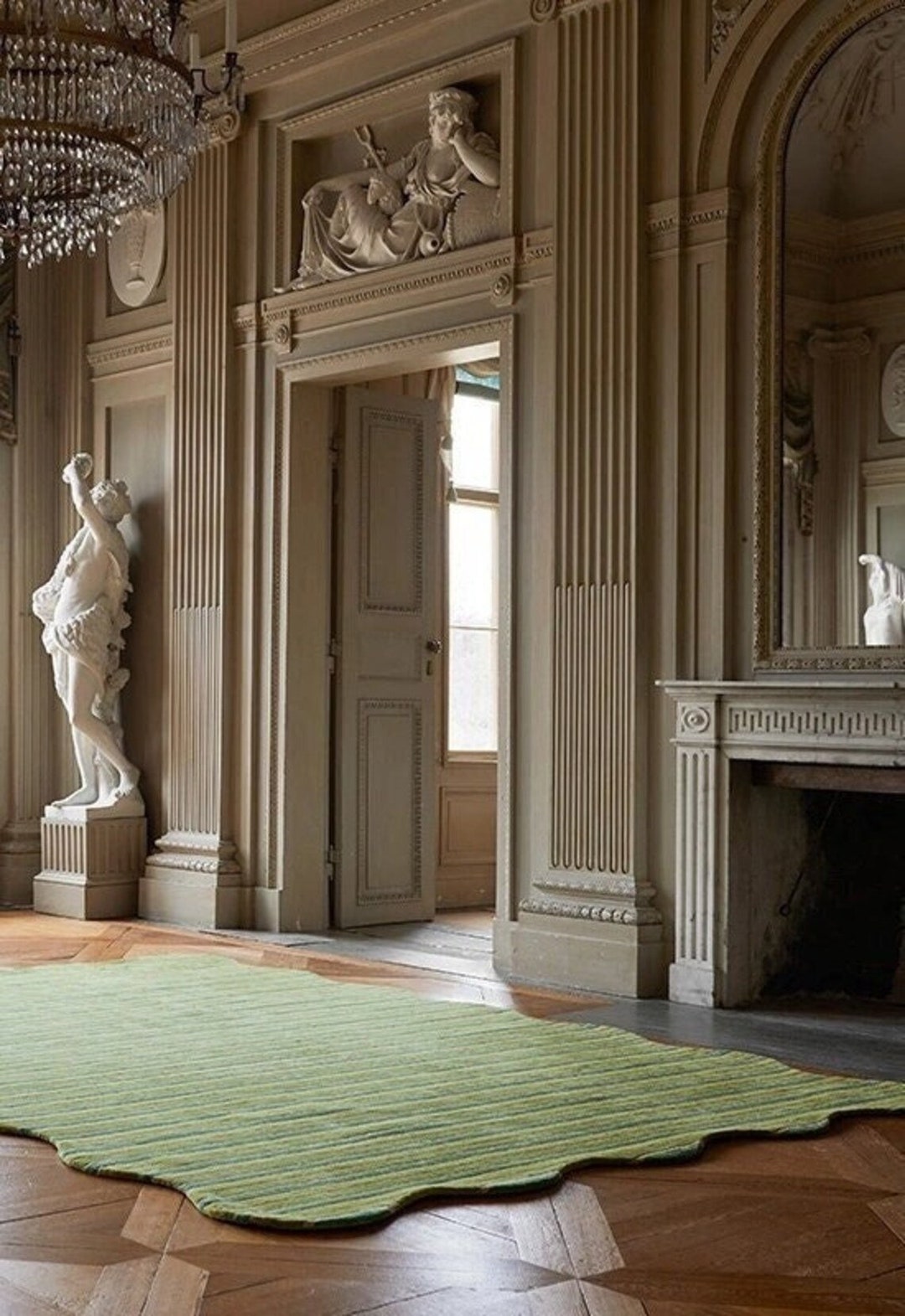 Scallop Stripes-modern Hand Tufted Rug Made With 100 % Wool for Bedroom ...