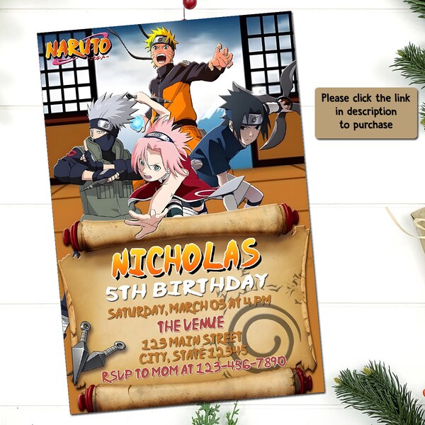 Naruto Birthday Invitation Printable - Etsy