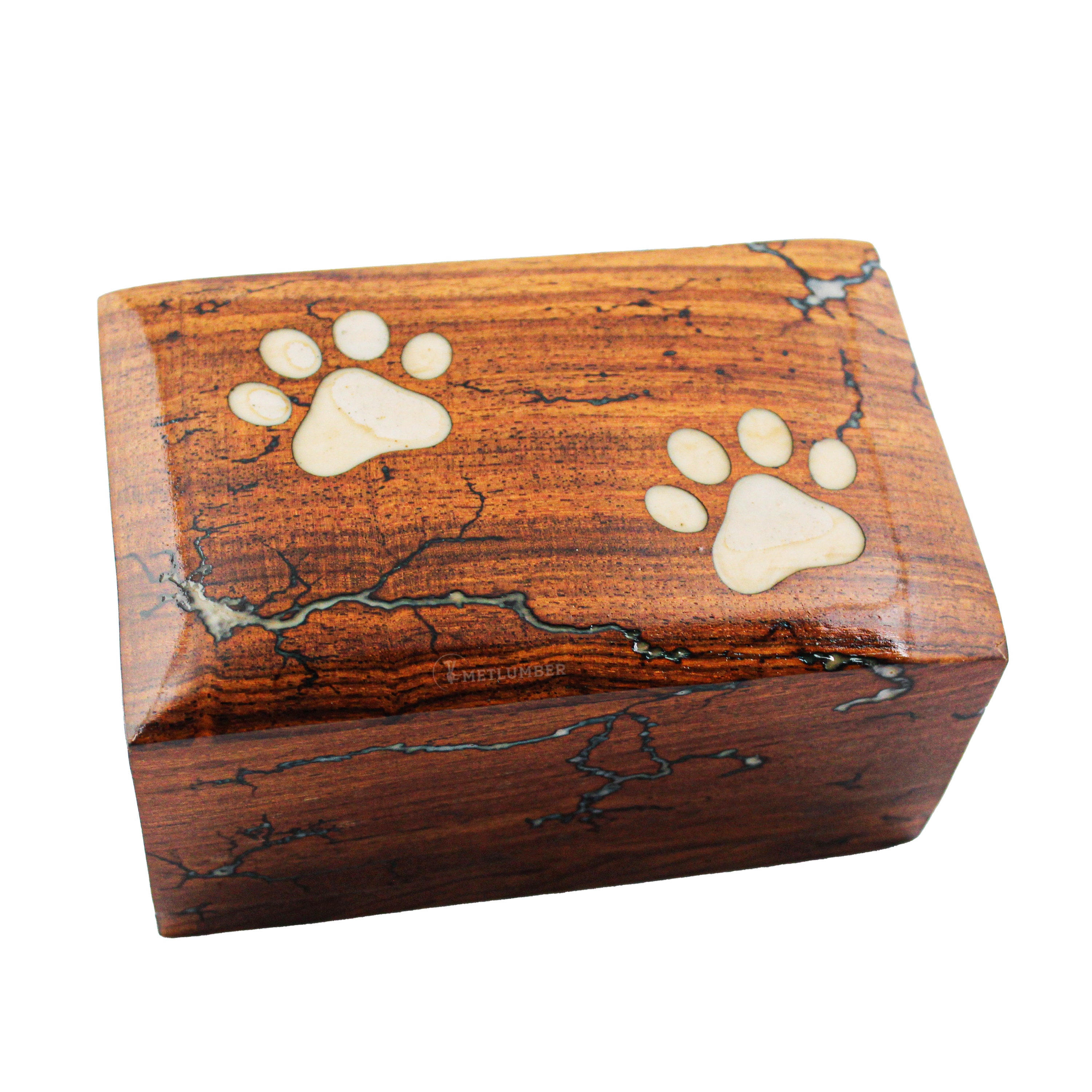 Fractal Burned 2 Paws Pet Cremation Urn for Dogs, Cats Ashes With Epoxy ...