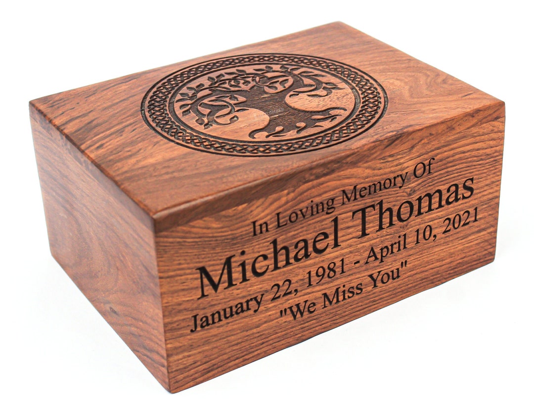 Personalized Cremation Urn for Adult Human Ashes Tree of Life Wooden ...
