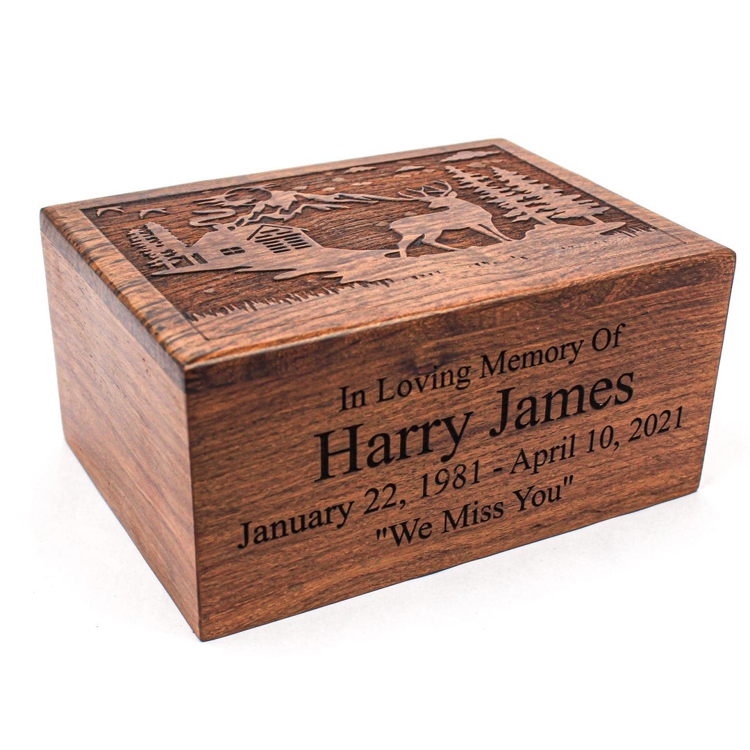 Wooden Cremation Urn, Personalized Urns for Ashes, Rosewood Cremation ...