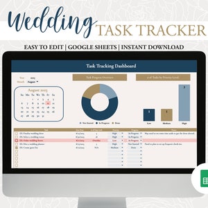 Wedding Planning Customizable Task Tracker Spreadsheet Editable to Do ...