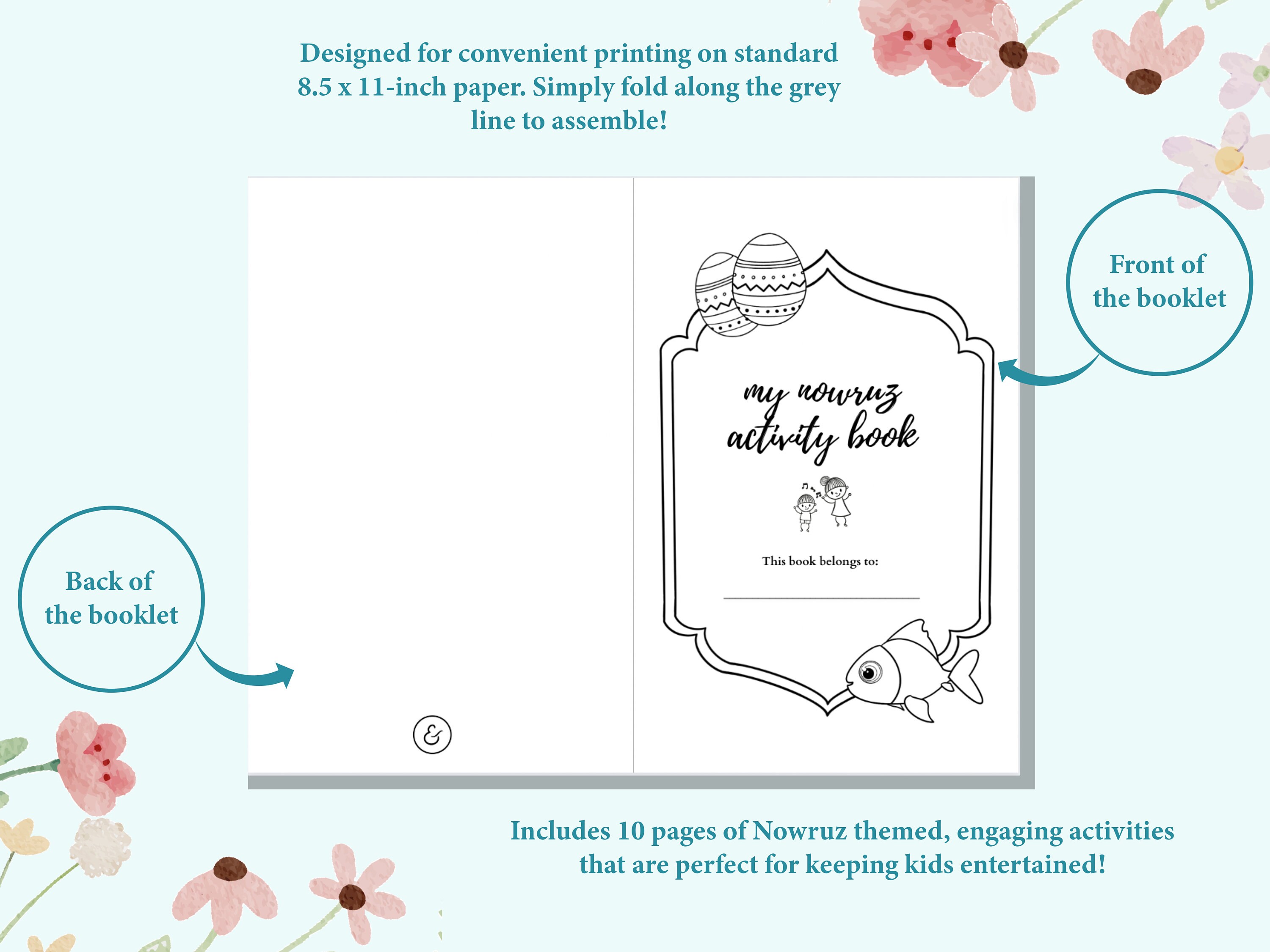 Nowruz Kids Activity Book Persian New Year Holiday Party Gift Favors ...