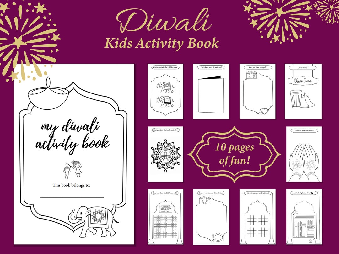 Diwali Kids Activity Book Party Activities Games for Children Game ...