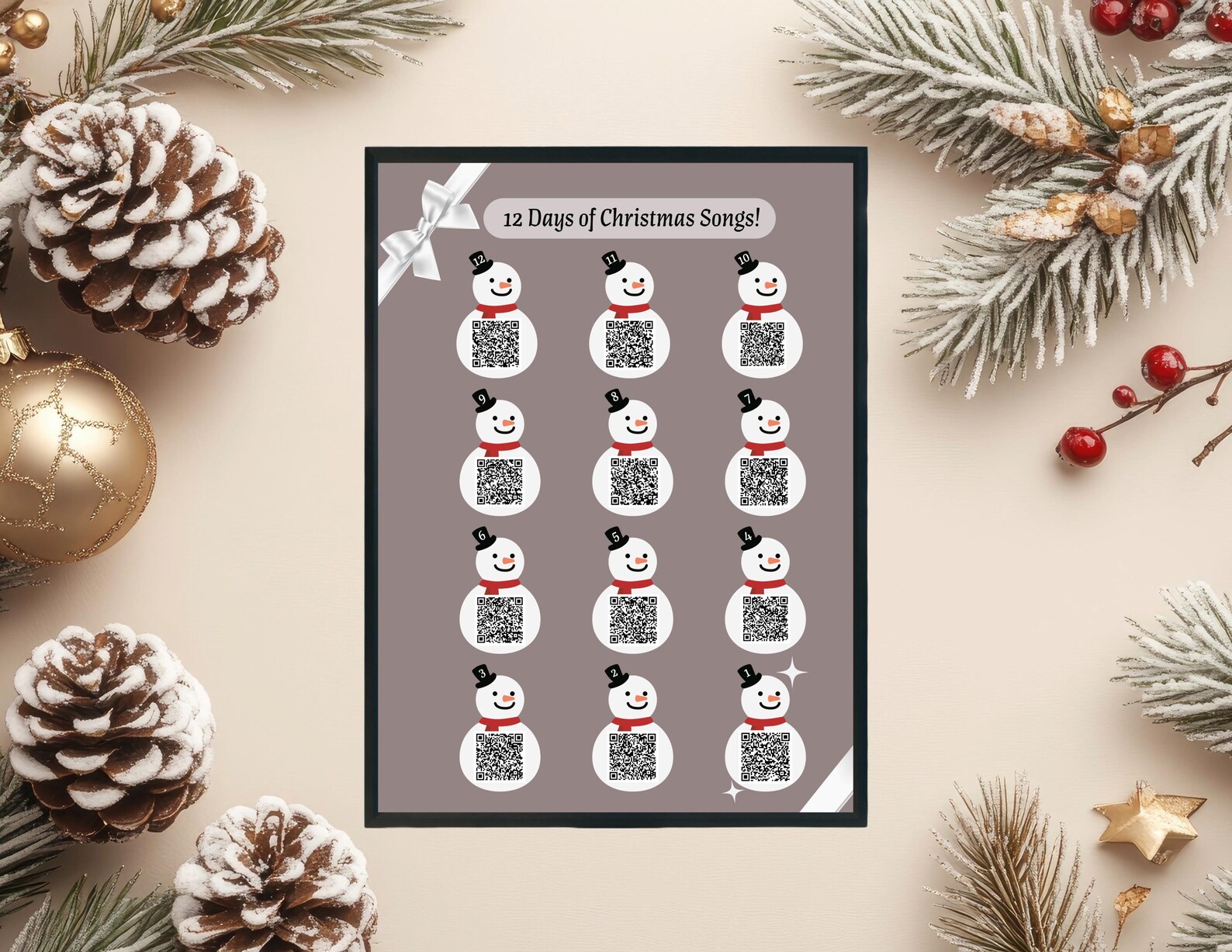 Christmas Songs Advent Calendar: 12 Days of Music, QR Code (digital ...