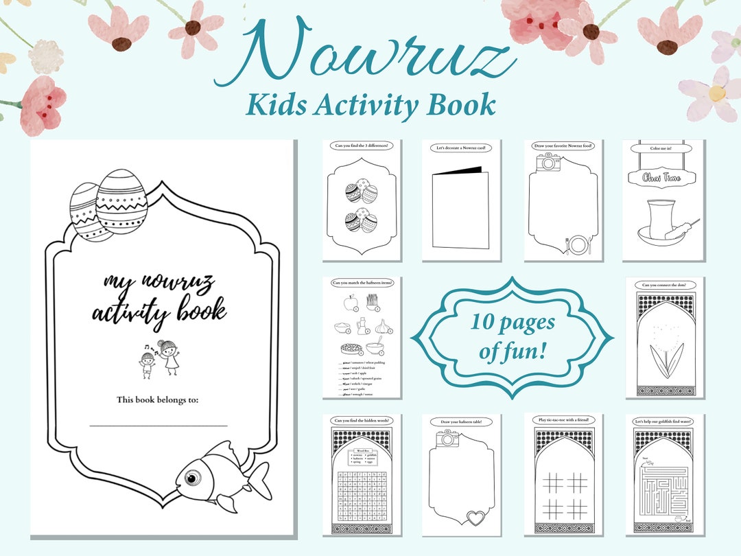 Nowruz Kids Activity Book Persian New Year Holiday Party Gift Favors ...