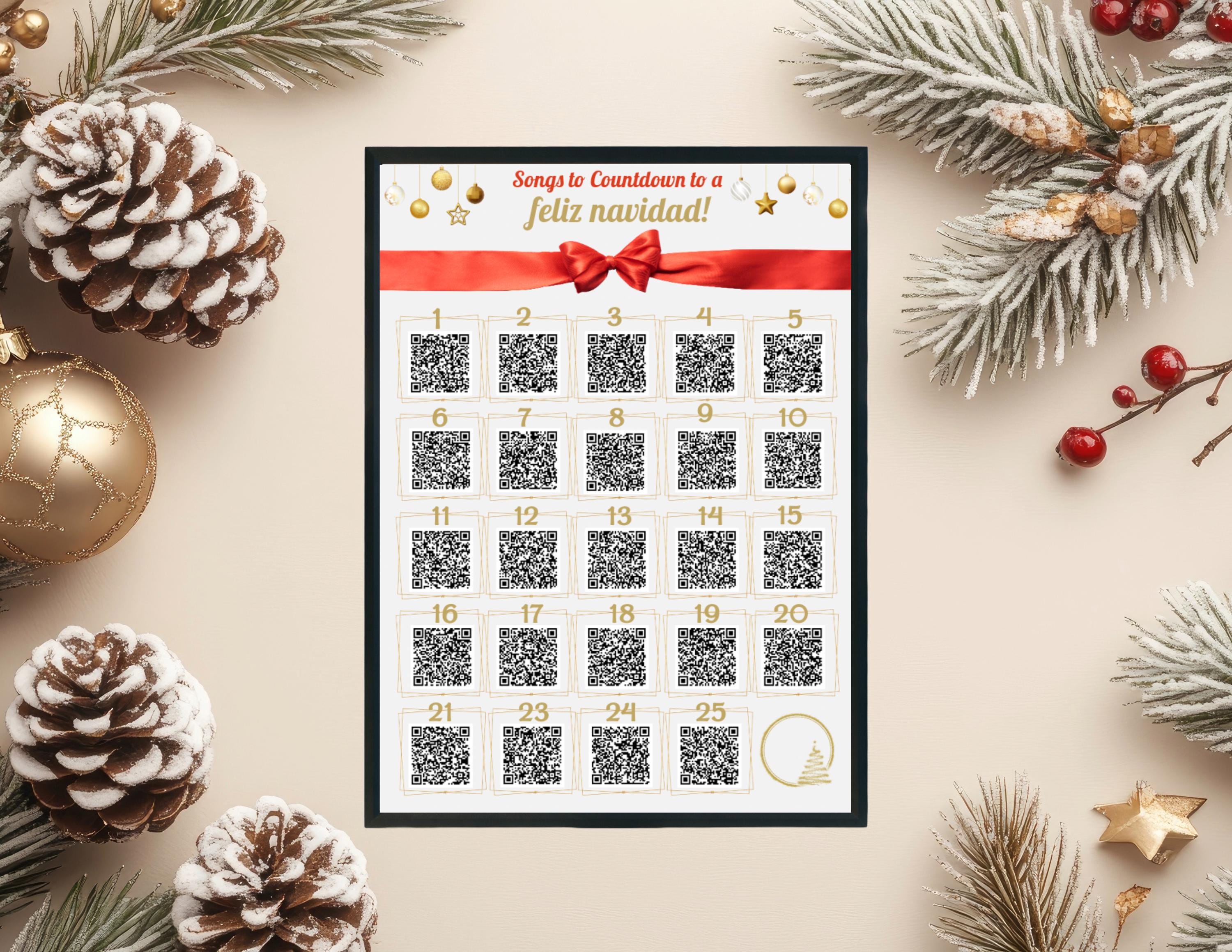 Spanish Latin Christmas Song Advent Calendar: Spotify QR Code (digital ...