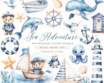 Cute Sailor Teddy Bear Clipart, Nautical Nursery Clipart, Baby Teddy ...