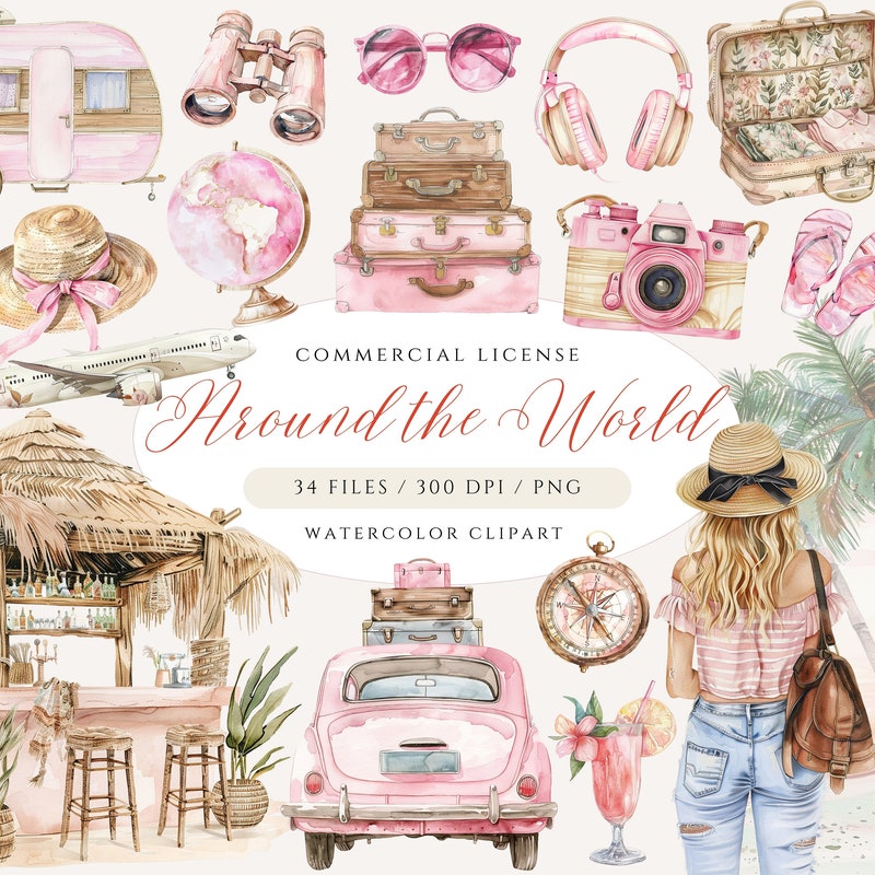 Travel Purple Clipart - Etsy UK