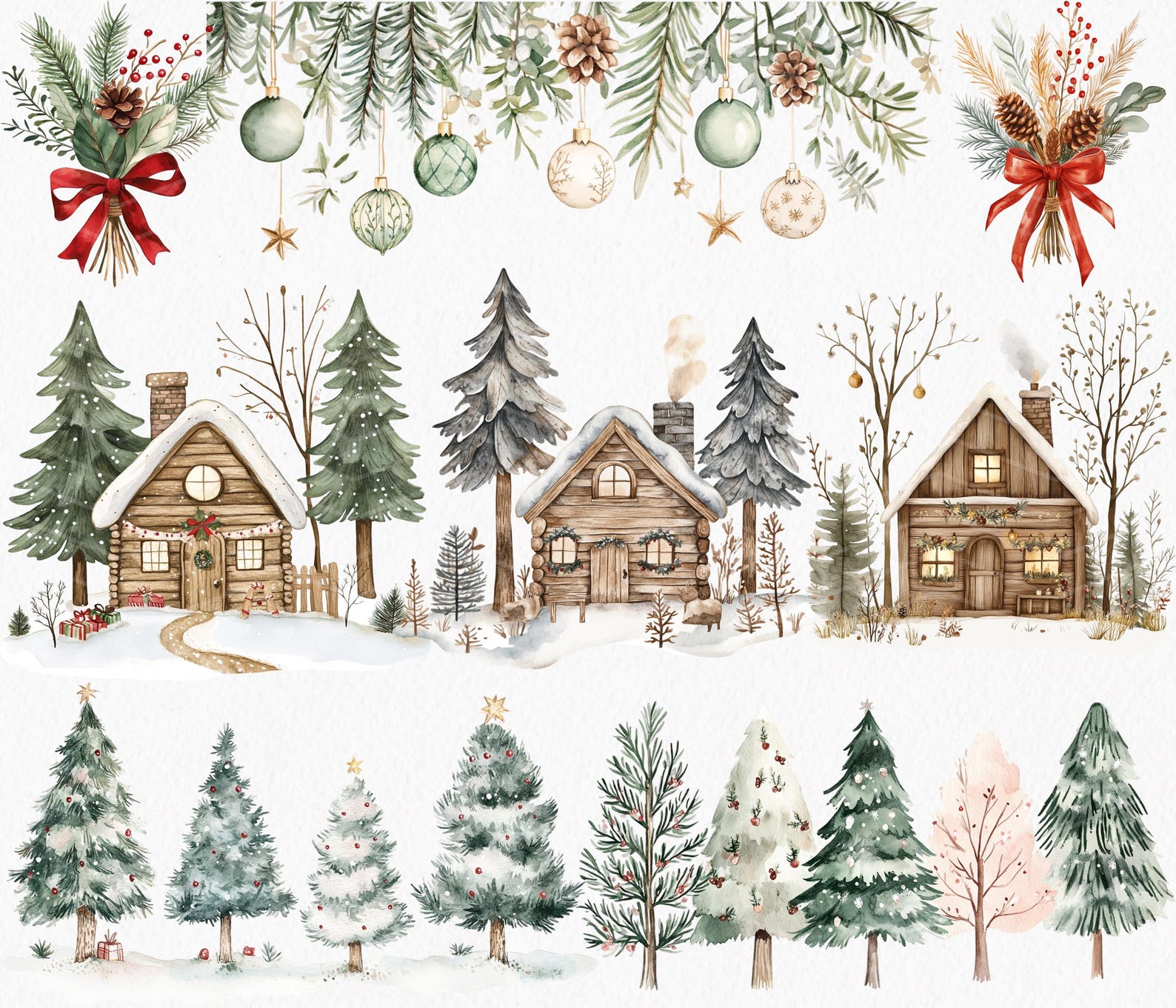 Christmas Woodland Animals Clipart Bundle: Winter Forest Graphics ...