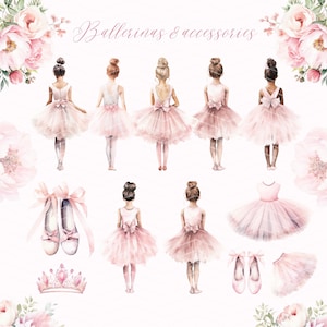 Watercolor Ballerina Clipart: Swan Lake PNG Set (commercial License) - Etsy