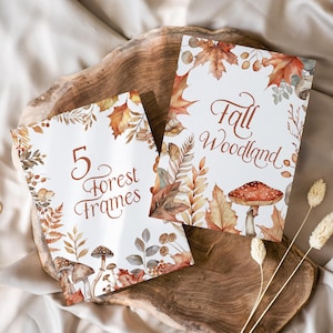 Fall Woodland Clipart: Watercolor Forest Animals, Wreaths, and Borders ...