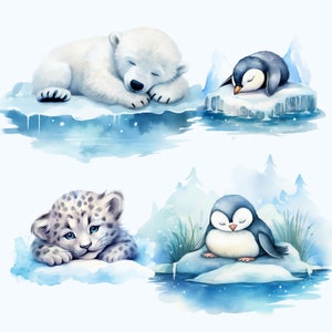 Arctic Animals Clipart, Arctic Friends Baby Animals, Winter Wonderland ...