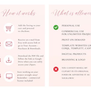 Boho Pink Christmas Clipart Bundle: Feminine Floral PNG (digital ...