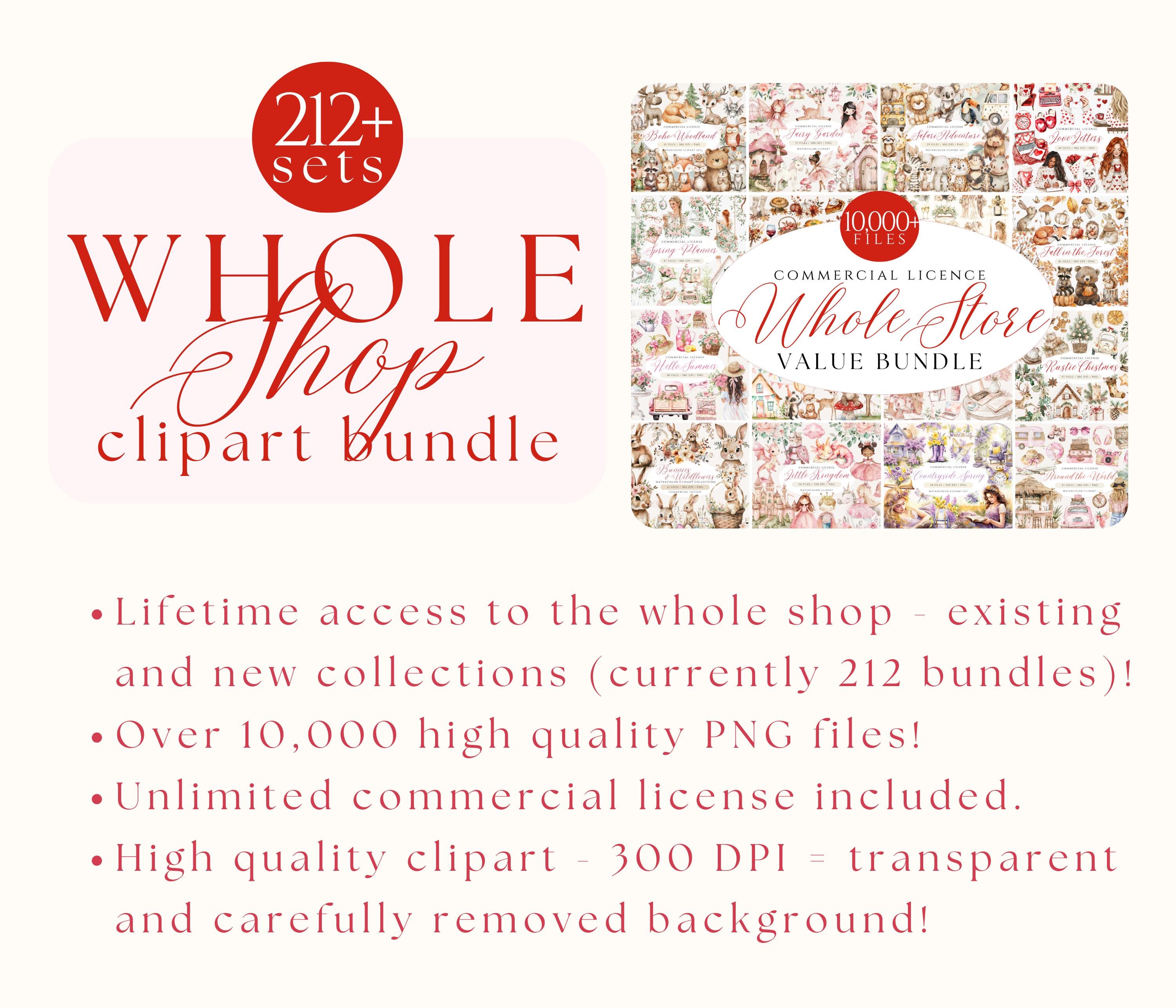 10k+ Whole Store Watercolor Clipart Bundle: Commercial License, Baby ...