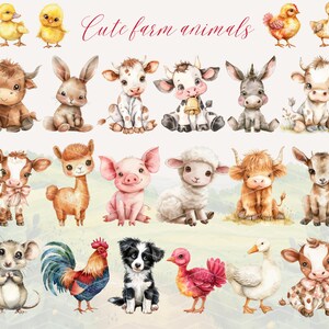 Cute Farm Animal Clipart, Farm Friends, Farm Baby Animals, Little ...