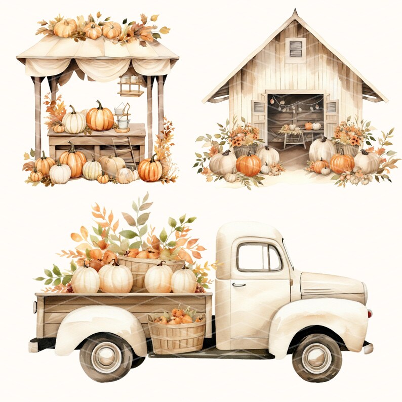 Pumpkin Season Clipart: Cottagecore Fall Graphics (digital Download) - Etsy