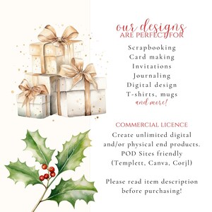 Watercolor Christmas Clipart Bundle: Cozy Holiday PNG (digital Download ...