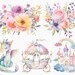 Rainbow Princess Watercolor Clipart: Unicorns, Dragons, Castle (PNG ...