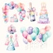 Watercolor Pastel Birthday Clipart Bundle (digital Download) - Etsy