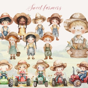 Cute Farm Animal Clipart, Farm Friends, Farm Baby Animals, Little ...