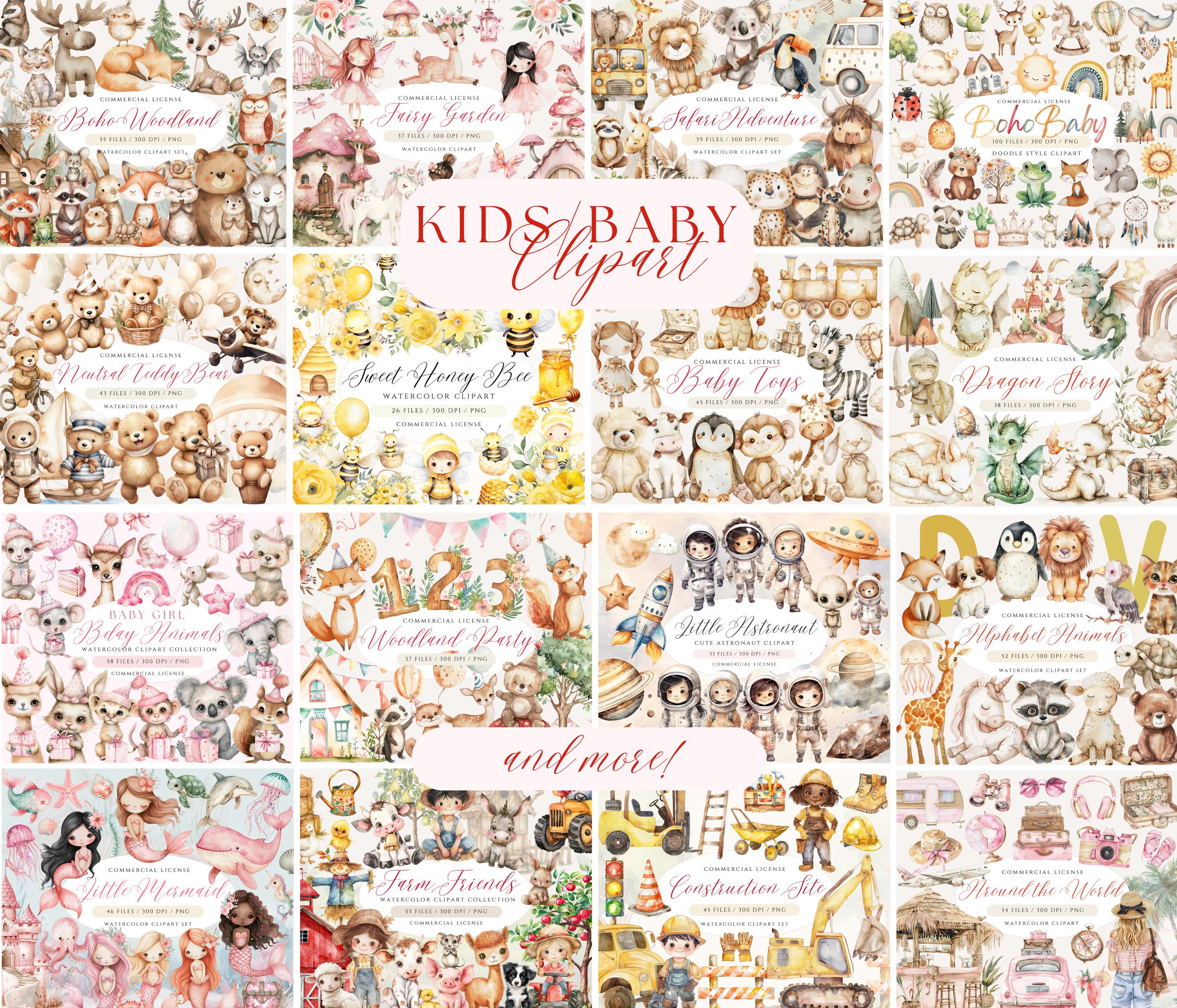 10k+ Whole Store Watercolor Clipart Bundle: Commercial License, Baby ...