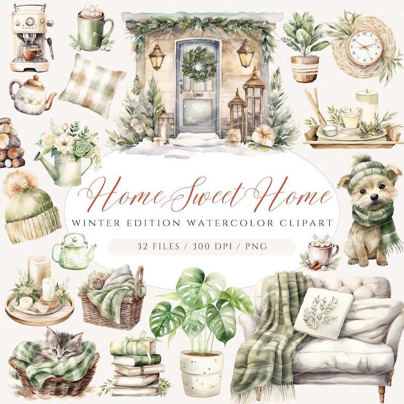 Sweet Home Clipart - Etsy