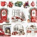 Watercolor Christmas Clipart: Red Ornaments, Wreath PNG (digital ...