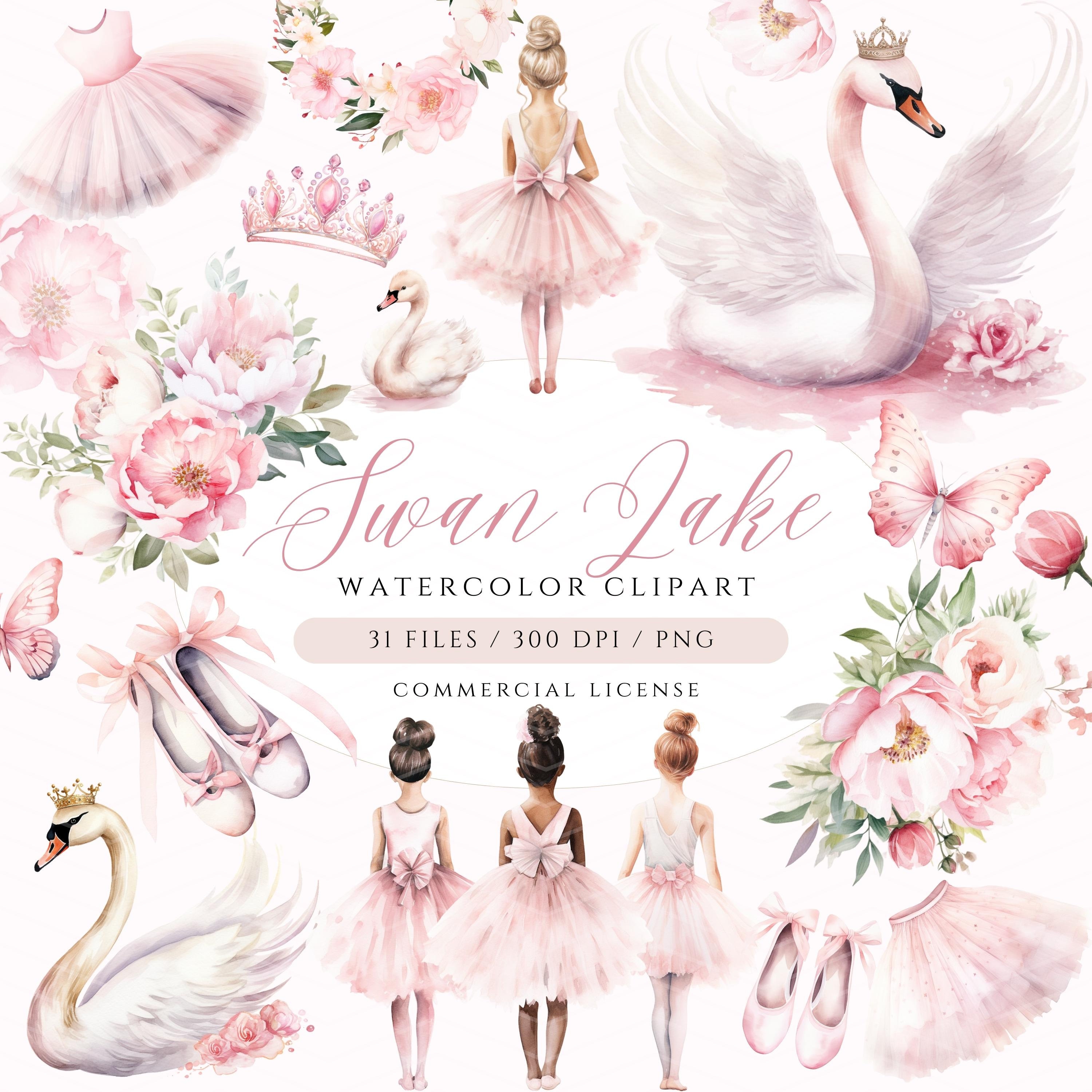 Watercolor Ballerina Clipart Swan Lake Clipart Ballerina - Etsy Australia