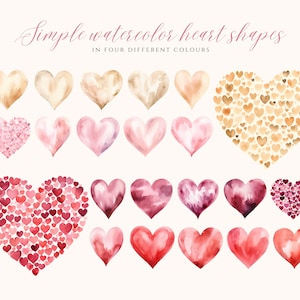 Watercolor Heart Clipart, Valentines Day Clipart, Sweet Valentine ...