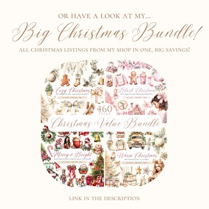 Watercolor Pink Christmas Clipart Bundle, Blush Christmas Clipart, Boho ...