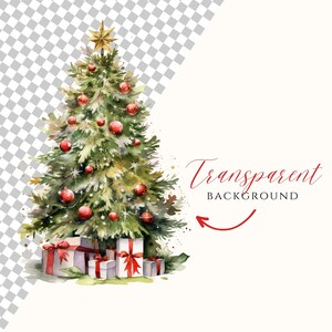 Watercolor Christmas Clipart Bundle: Classic Holiday PNG Set (digital ...