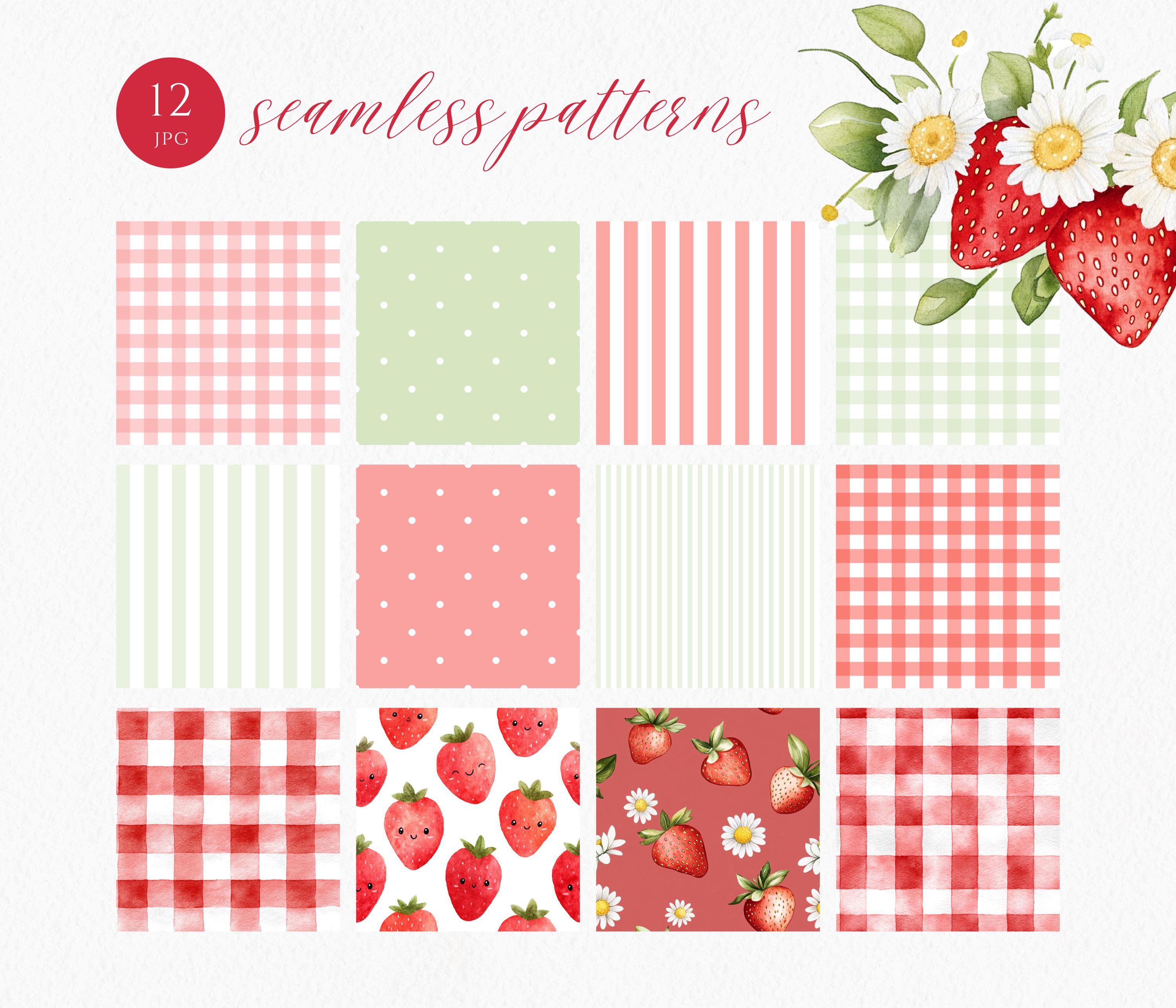 Watercolor Strawberry Clipart Bundle: Berry First Birthday Graphics ...