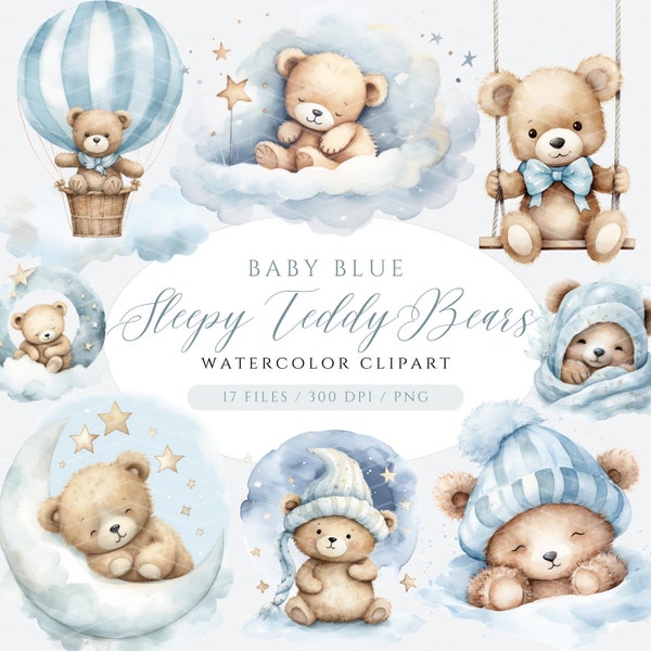 Baby Blue Bear Clipart - Etsy
