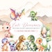 Watercolor Dino Clipart, Dinosaur Clipart, Nursery Clipart, PNG, Baby ...