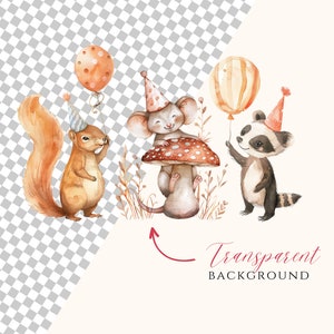 Cute Woodland Party Clipart, Woodland Animals Birthday, Woodland PNG ...
