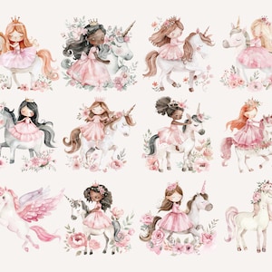 Pink Princess Clipart Bundle, Princess Castle Clipart Little Kingdom ...